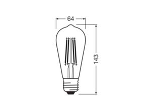 4099854137822 - OSRAM LED Vintage 1906 Edison gold E27 72 W 824 dim