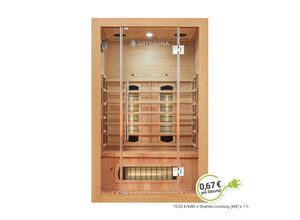 4260565525097 - Infrarotkabine Kiruna120 mit 5 Vollspektrum- & 3 Flächenstrahler 2 Personen 120 x 105 x 190 cm led Farblicht & Glastür Infrarotsauna Sauna