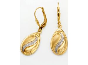 Image of Paar Ohrhänger LADY Ohrringe Gr. Diamant ct, Diamanten-Metall, goldfarben (gelbgold 375) Damen Ohrhänger