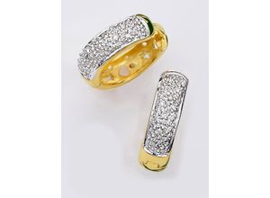 Image of Paar Creolen LADY Ohrringe Gr. Diamant ct, Diamanten-Metall, goldfarben (gelbgold 585) Damen Creolen