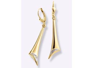 Image of Paar Ohrhänger LADY Ohrringe Gr. Diamanten ct, Diamanten-Metall, goldfarben (gelbgold 375) Damen Ohrhänger