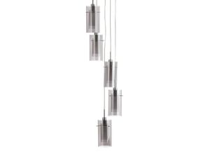 5053423018997 - Duo 2 - 5 Light Spiral Cluster Anhänger Chrom Smoked Glass Five E14 - Searchlight