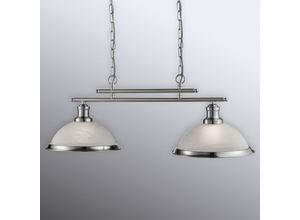 5053423057583 - Searchlight Lighting - Searchlight Bistro - 2 leichte Deckenanhänger Bar Satin Silber saures Glas E27