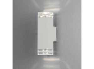 7318304082503 - Konstsmide Lighting - Konstsmide Pollux Outdoor Modern Up Down 4 Line Wandleuchte Weiß 2x GU10 IP44