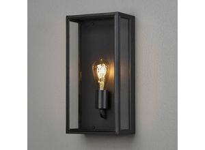 7318307349757 - Konstsmide Lighting - Konstsmide Carpi Outdoor Moderne Laterne Wall Big E27 Schwarz mit Klarglas IP44