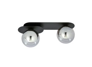 5901738922105 - Emibig Lighting - Emibig plaza Schwarze Globe-Deckenleuchte mit Graphitglasschirmen 2x E14