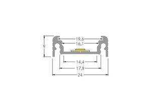 4251433913290 - 53901260 Leuchten Profil Aluminium (L x B x H) 1000 x 24 x 9 mm 1 St