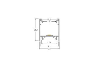 4251433919735 - BRUMBERG Anbau-Profil Höhe 25 mm Länge 1 m weiß