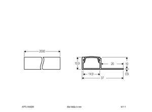 4037293024884 - Evn Lichttechnik - Alu-Profil m Abdeckung APFL1AM200