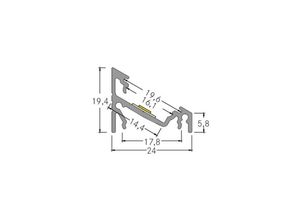 4251433913405 - 53912260 Leuchten Profil Aluminium (L x B x H) 2000 x 24 x 19 mm 1 St