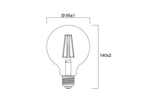 5410288301341 - E27 Filament LED G95 4W 2700K 840 lm