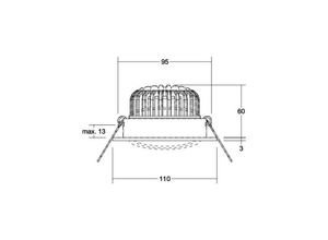 4251433947424 - 39395083 39395083 LED-Einbauleuchte LED 12 W Schwarz