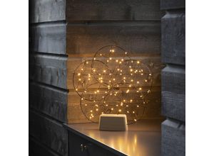 7318307847871 - F (A bis G) LED Dekolicht KONSTSMIDE Weihnachtsdeko Lampen Gr 100 flammig Höhe 44 cm 1 St schwarz Dekofiguren LED Metallsilhouette 5 kleine Ringe mit Holz-Fuß