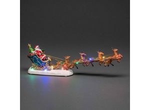 7318304205001 - LED Dekofigur KONSTSMIDE Weihnachtsmann im Schlitten mit Rentieren Weihnachtsdeko Lampen Gr Höhe 14 cm bunt Dekofiguren Höhe ca 14 cm