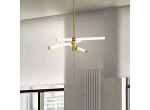 4251110045191 - Maytoni Lighting - Maytoni Axis Moderne integrierte Pendel-Deckenleuchte Gold 3000 k gefrosteter Acrylschirm