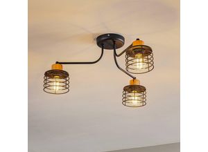 5902349220826 - Helam Lighting - Helam edison Halbbündige Deckenleuchte mit mehreren Armen Schwarz Kupfer 65cm