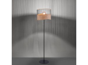 4043689970031 - Ländliches Stehlampe schwarz mit Rattan - Treccia