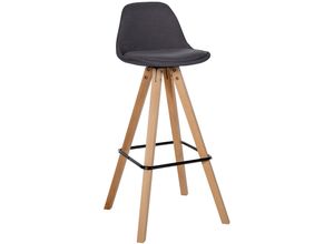 4255716305574 - Barhocker modern Corbin Square gepolstert mit Rückenlehne Holzgestell Buche Fußstütze Tresenhocker für Küche und Hausbar