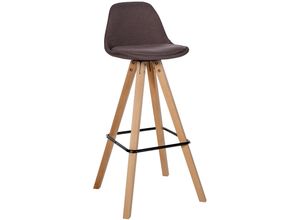 4255716305598 - Barhocker modern Corbin Square gepolstert mit Rückenlehne Holzgestell Buche Fußstütze Tresenhocker für Küche und Hausbar