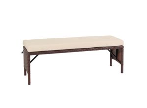 4057651641096 - Poly-Rattan Sitzbank MCW-G16 Gartenbank Rattanbank Gastronomie 112cm ~ braun Kissen creme