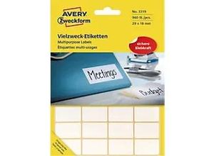 4004182033197 - AVERY Zweckform 3319 Multifunktionsetiketten Weiß 29 x 18 mm 30 Blatt à 32 Etiketten