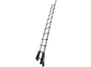 7394483001542 - Teleskop-Anlegeleiter PRIME LINE mit klappbaren Stabilisatoren 80 mm Stufentiefe 11 Stufen