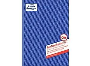 4004182017777 - Avery® Zweckform Bautagebuch 1777 Format A4 für DE & AT geprüft selbstdurchschreibend perforiert & gelocht mit Durchschlägen 3 x 40 Blatt