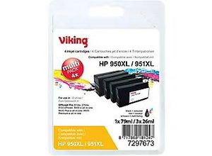 8717868181247 - Viking 950XL   951XL Kompatibel HP Tintenpatrone C2P43AE Schwarz Cyan Magenta Gelb Multipack 4 Stück