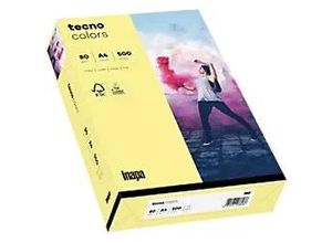 4011211076346 - Farbiges Kopierpapier tecno colors DIN A4 80 g m² hellgelb 1 Paket = 500 Blatt