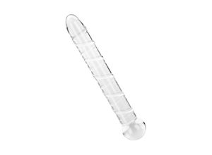 4049369312498 - Glasdildo mit gerillter Struktur 21 cm