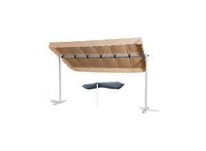 4001827781161 - Standmarkise Dubai Beige 375x225cm mit Schutzhülle Terrassenüberdachung Raffmarkise Mobile Markise Ziehharmonika