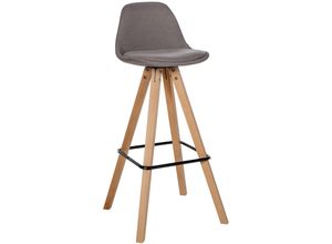 4255716305611 - Barhocker modern Corbin Square gepolstert mit Rückenlehne Holzgestell Buche Fußstütze Tresenhocker für Küche und Hausbar