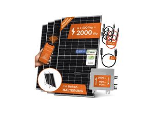 4262403071353 - Solarway® Balkonkraftwerk 2000W komplett Steckdose - neuester 2000W Wechselrichter - Solaranlage Komplettset - 500W bifaziale Solarmodule & Envertech & Zubehör