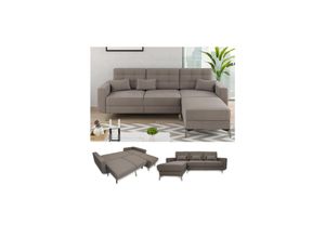 4251421964280 - Ecksofa Schlafsofa Boxspringsofa York Schlaffunktion Bettkasten braun