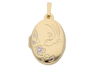 4059468478070 - Ketten-Anhänger ADELIA´S 333 Gold Medaillon Anhänger Schmuckanhänger Gr Damen Weißgold 333 goldfarben (gold) Damen Anhänger Goldschmuck für