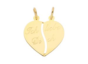 4059468468804 - Ketten-Anhänger ADELIA´S 333 Gold Anhänger Partneranhänger Schmuckanhänger Gr Damen Gelbgold 333 goldfarben (gold) Damen Anhänger Goldschmuck für