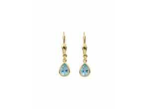 4059468460679 - Paar Ohrhänger ADELIA´S 585 Gold Ohrringe mit Aquamarin Gr Damen Gelbgold 585 blau Damen Ohrhänger mit Aquamarin Goldschmuck für