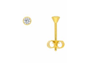 4065633625651 - Paar Ohrhänger ADELIA´S 1 585 Gold Ohrringe   Ohrstecker mit Zirkonia Ø 3 mm Gr Damen Gelbgold 585 goldfarben (gold) Damen Ohrhänger 585 Gold mit Zirkonia Goldschmuck für