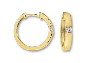 4069415446908 - Paar Creolen Zirkonia Ohrringe aus 333 Gelbgold Gr Damen mit Zirkonia Gelbgold 333 goldfarben (gold) Damen Gold Schmuck