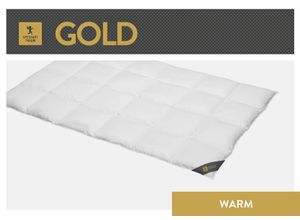 4033829471283 - Gänsedaunenbettdecke SPESSARTTRAUM Gold Bettdecken Gr B L 200 cm x 220 cm warm weiß Sommerbettdecke hergestellt in Deutschland allergikerfreundlich