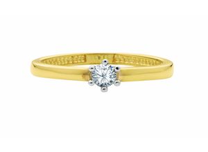 4059468490485 - Goldring ADELIA´S 333 Gold Ring mit Zirkonia Fingerringe Gr 48 Gelbgold 333 goldfarben (gold) Damen Fingerringe mit Zirkonia Goldschmuck für