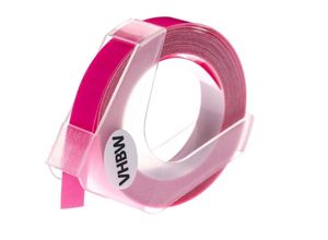 4068201345364 - vhbw 1x 3D Prägeband-Schriftband-Kassette kompatibel mit Dymo Junior Embosser Home S0717900 Etiketten-Drucker 3m x 9mm Weiß auf Neon-Pink