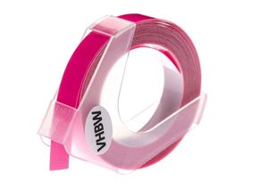 4068201345357 - 1x 3D Prägeband-Schriftband-Kassette kompatibel mit Dymo Jet E-5500 Etiketten-Drucker 3m x 9mm Weiß auf Neon-Pink - Vhbw