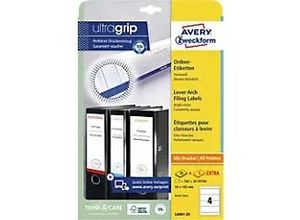 4004182060612 - Ordnerrückenetikett ultragrip breit kurz 59 x 192 mm (b x h) selbstklebend ohne Griffloch weiß 120 Etik Pack - Avery Zweckform