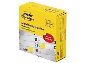 4004182038567 - AVERY Zweckform Klebepunkte Markierungspunkte gelb Ø 19mm Ø 190 mm Gelb