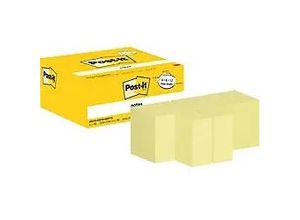 4064035092306 - Post-it Haftnotizen Kanariengelb Verschiedene Größen (6 x 76 x 76mm 6 x 76 x 127mm 12 x 38 x 51mm) Packung mit 24 Blöcken à 100 Blatt Vorteilspackung 12 +12 (38 x 51mm) GRATIS