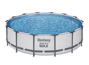 6942138983159 - Steel Pro Max™ Frame Pool Komplett-Set rund mit Filterpumpe Sicherheitsleiter & Abdeckplane 427 x 107 cm