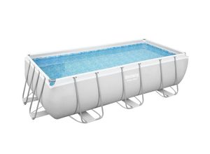 6942138986396 - Bestway® Power Steel™ Frame Pool-Set mit Filterpumpe 404 x 201 x 100 cm  lichtgrau eckig