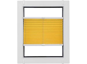 4001442998265 - Plissee Young Style Energy Saving gelb (mais weiß weiß) Plissees 110cm zweiseitig verschiebbar 425cm Obermaterial 100% Polyester nach Maß mit Energiespareffekt verspannt mit Simply-Fix Klemmträger B425cm H110cm