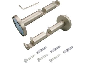 4016318280429 - Doppelträger Gardinenstangenhalterungen Gr Länge 12 cm silberfarben (chromfarben matt) Gardinenstangenhalter Gardinenstangenhalterungen für Gardinenstangen Ø 16 mm